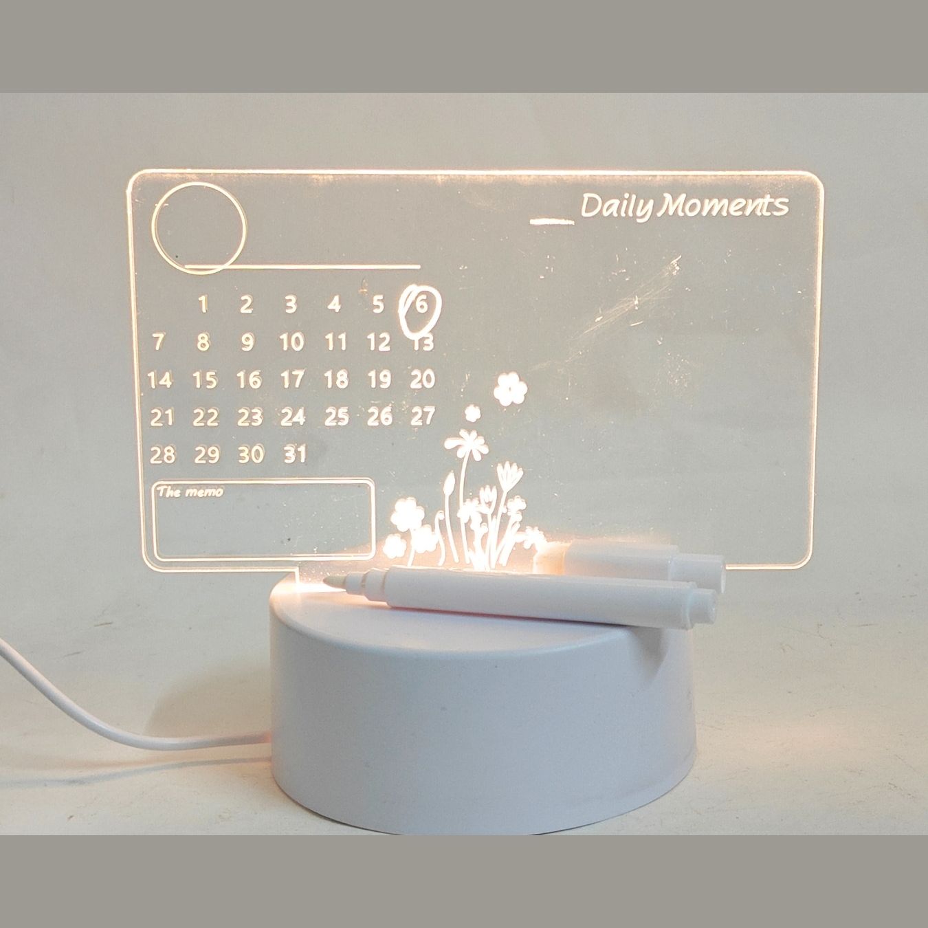 Lamp Calendar with Marker & Eraser – Memory Lane