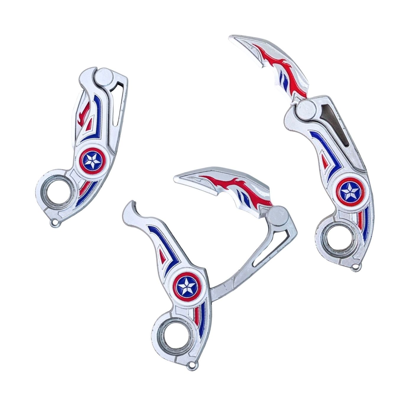 Tri-Fold Karambit with finger spinner (17 cm) (not sharp) – Memory Lane